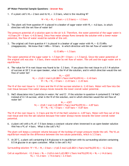AP Water Potential Sample Questions