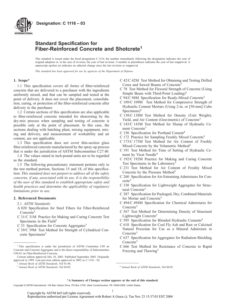 Fiber-Reinforced Concrete and Shotcrete1