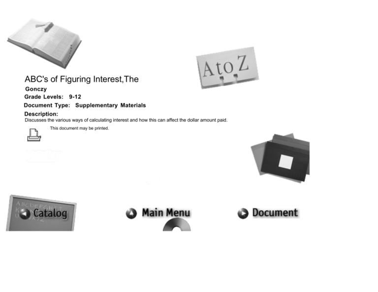 The ABC s Of Figuring Interest The ABC s Of Figuring Interest
