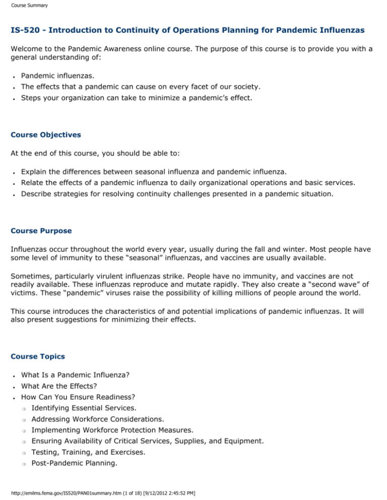 Course Summary