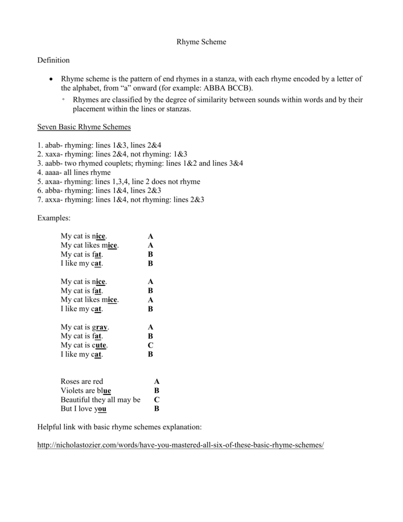  What Is A Rhyme Scheme Example What Is The Rhyme Scheme Of A