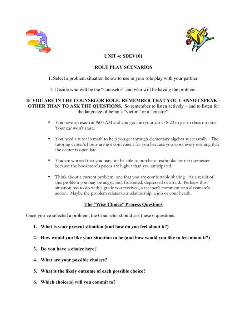 Role Play Scenarios Unit 4 Role Play Scenarios Unit 4