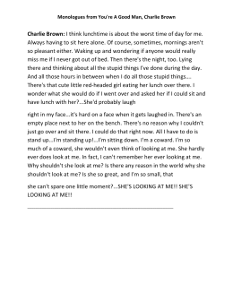 Audition Monologues from You're A Good Man, Charlie Brown