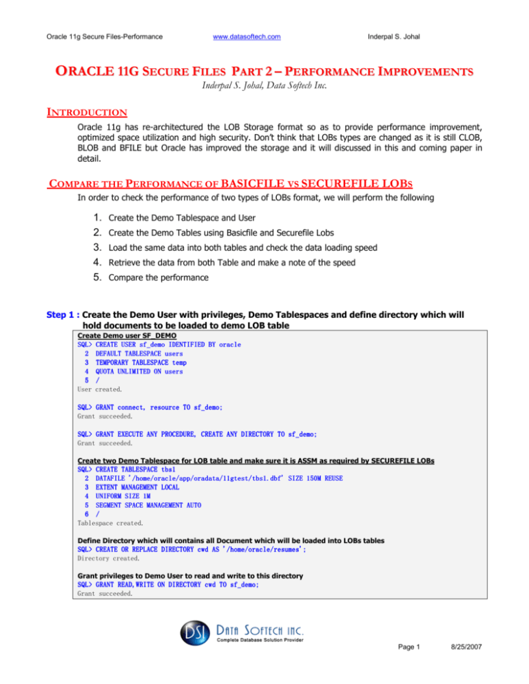 Oracle 11g Secure Files Part 2