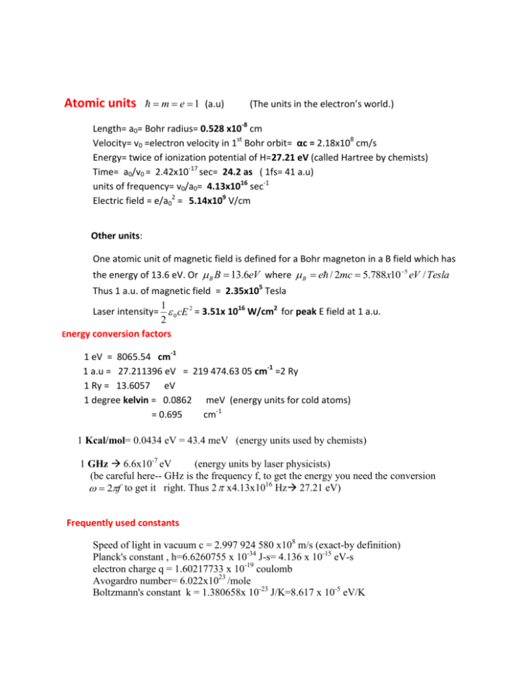 Atomic Units