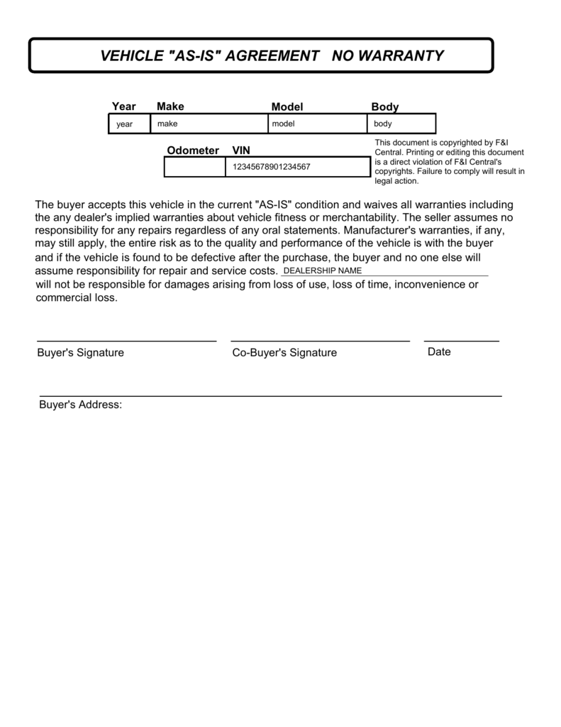 Software Warranty Agreement Template