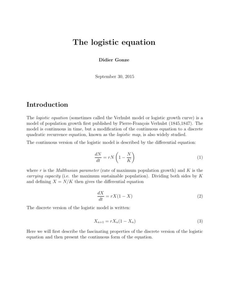 The Logistic Equation