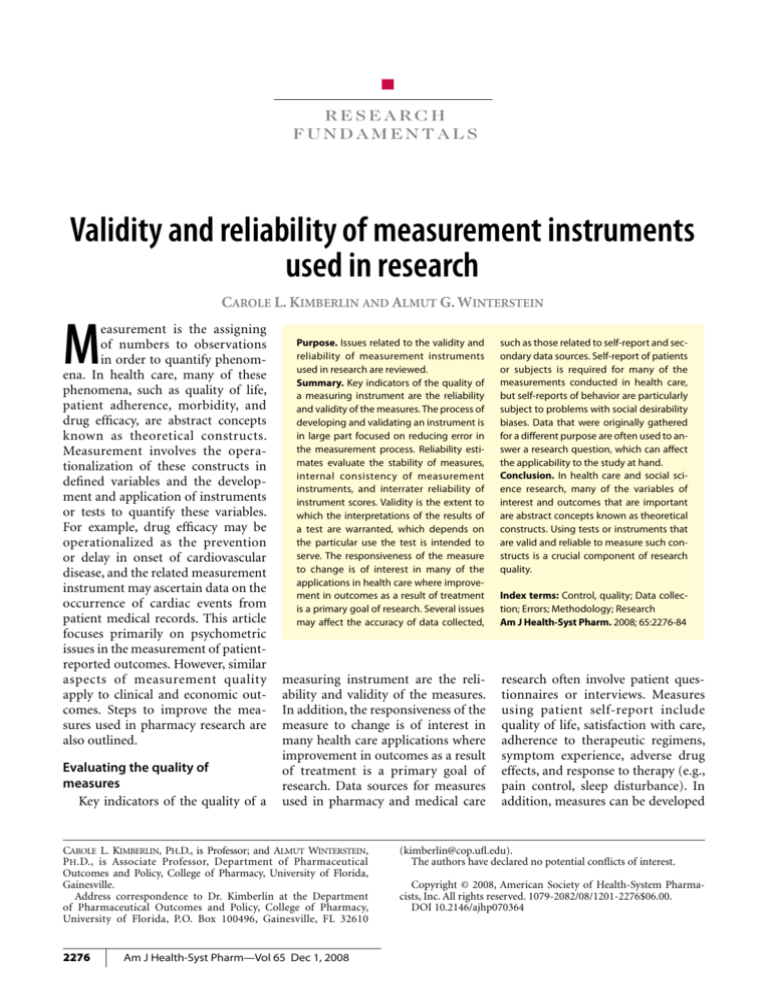 Validity And Reliability Of Research Instrument Example Themever