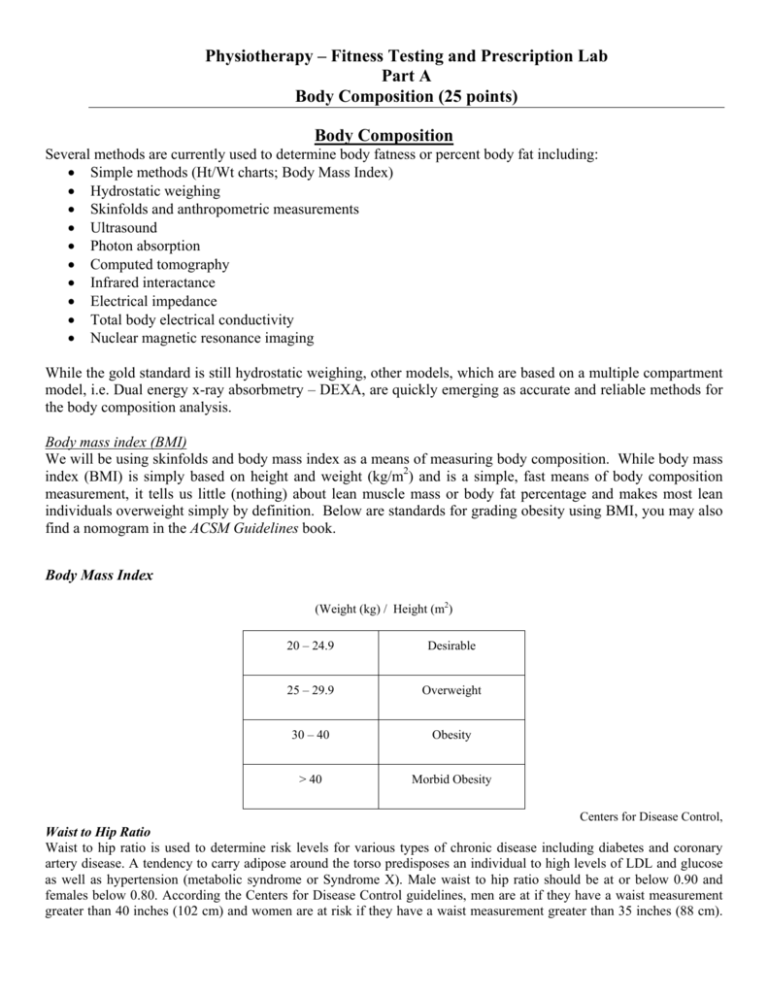 Part A Body Composition Part A Body Composition
