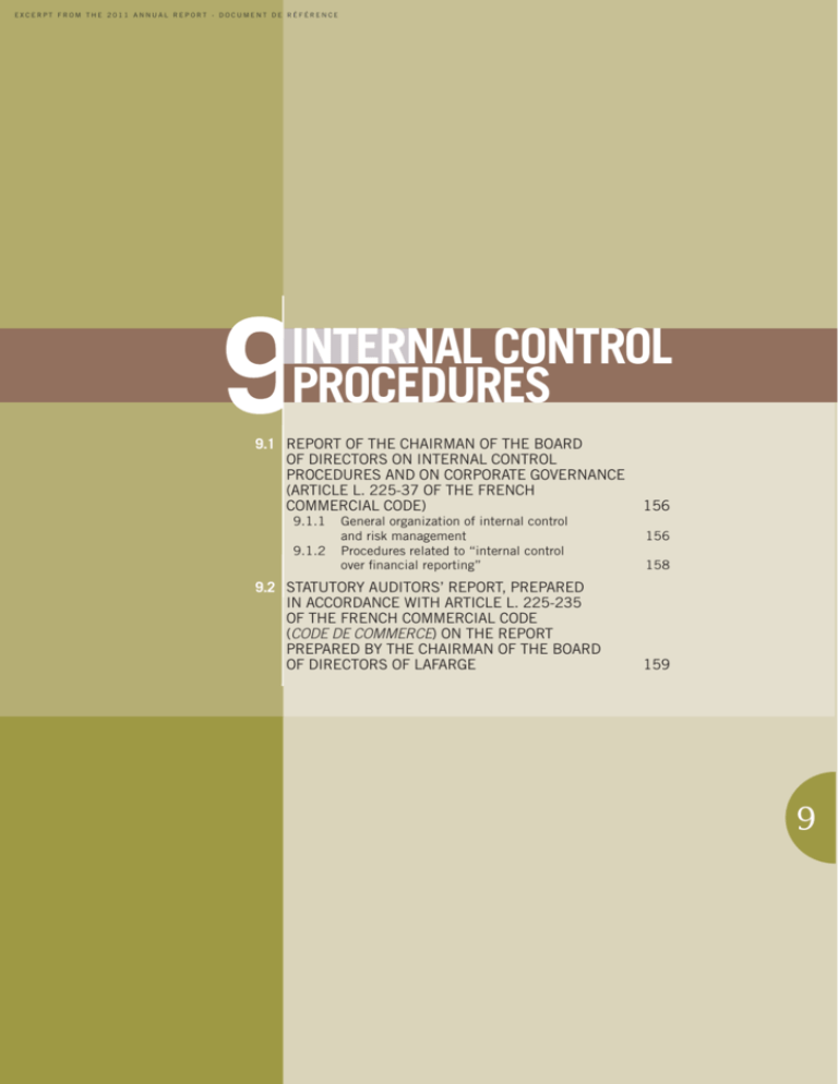 INTERNAL CONTROL PROCEDURES INTERNAL CONTROL PROCEDURES