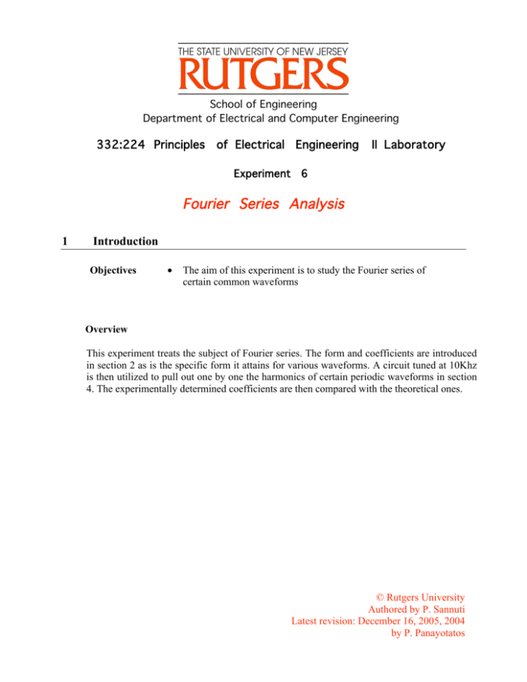 Fourier Series Analysis - ECE