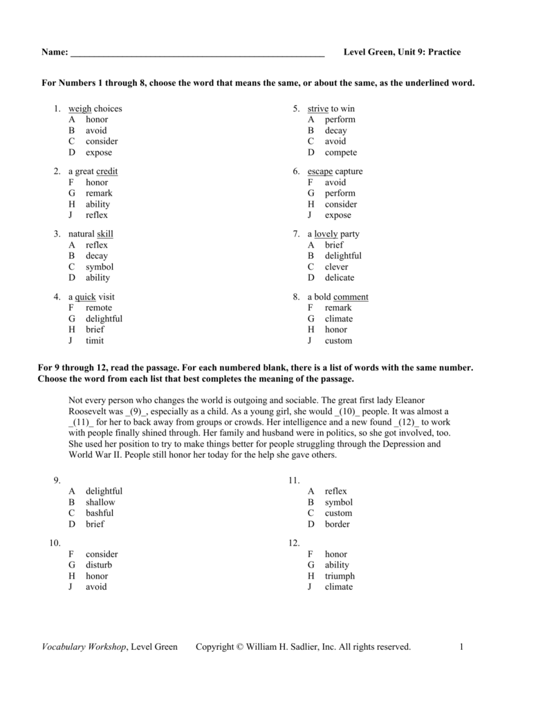 Vocabulary Workshop Level B Unit 5 Pdf Vocabulary Workshop Level B Unit 5 Pdf