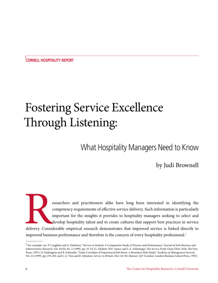 Fostering Service Excellence Through Listening: