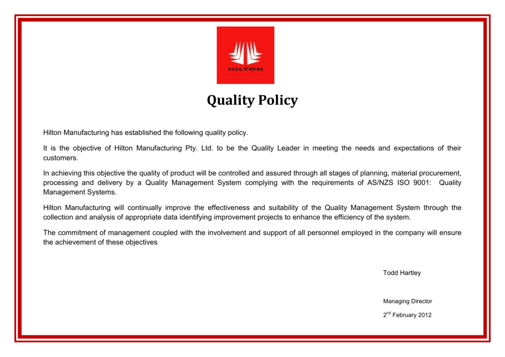 35 Quality Policy Examples Gif Best Sample