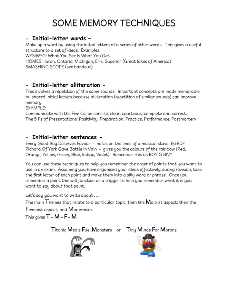 Some Memory Techniques Some Memory Techniques