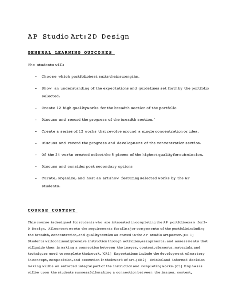 AP Studio Art 2D Design AP Studio Art 2D Design
