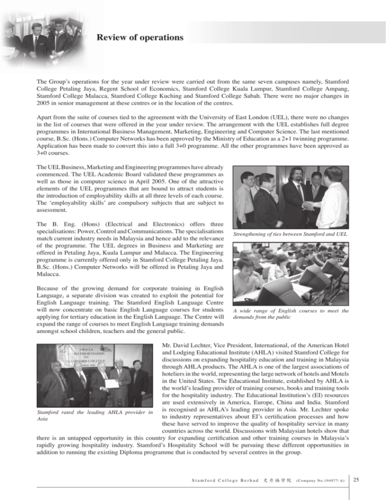 Review of operations