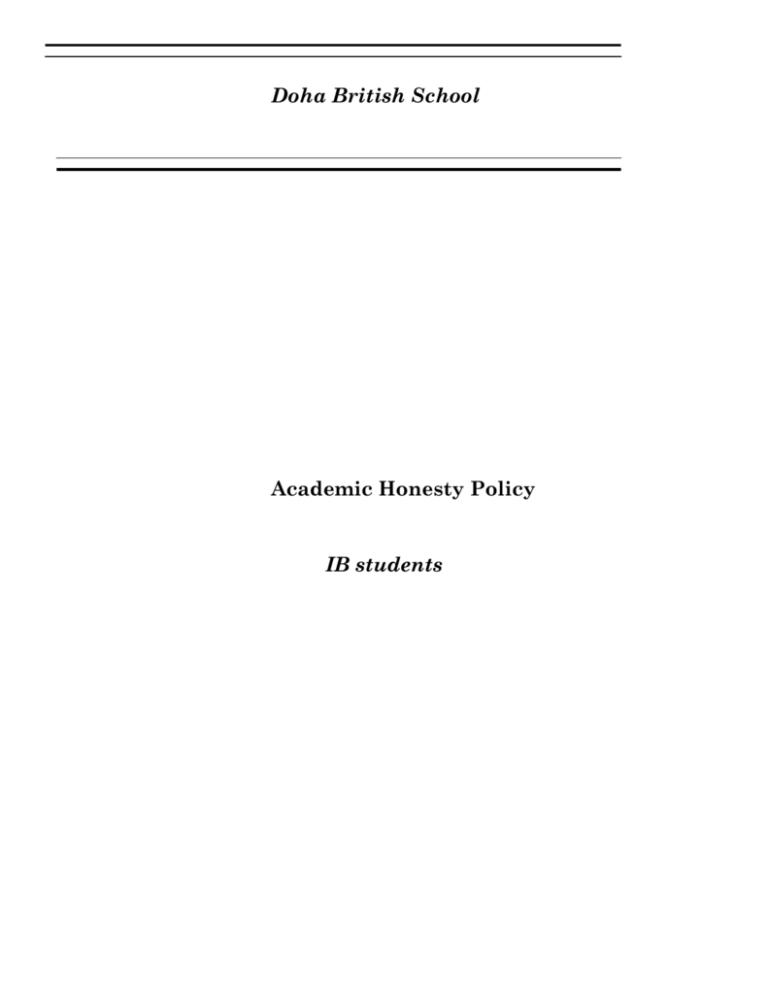 DBS IB Academic Honesty Policy