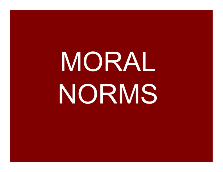 Moral Norms