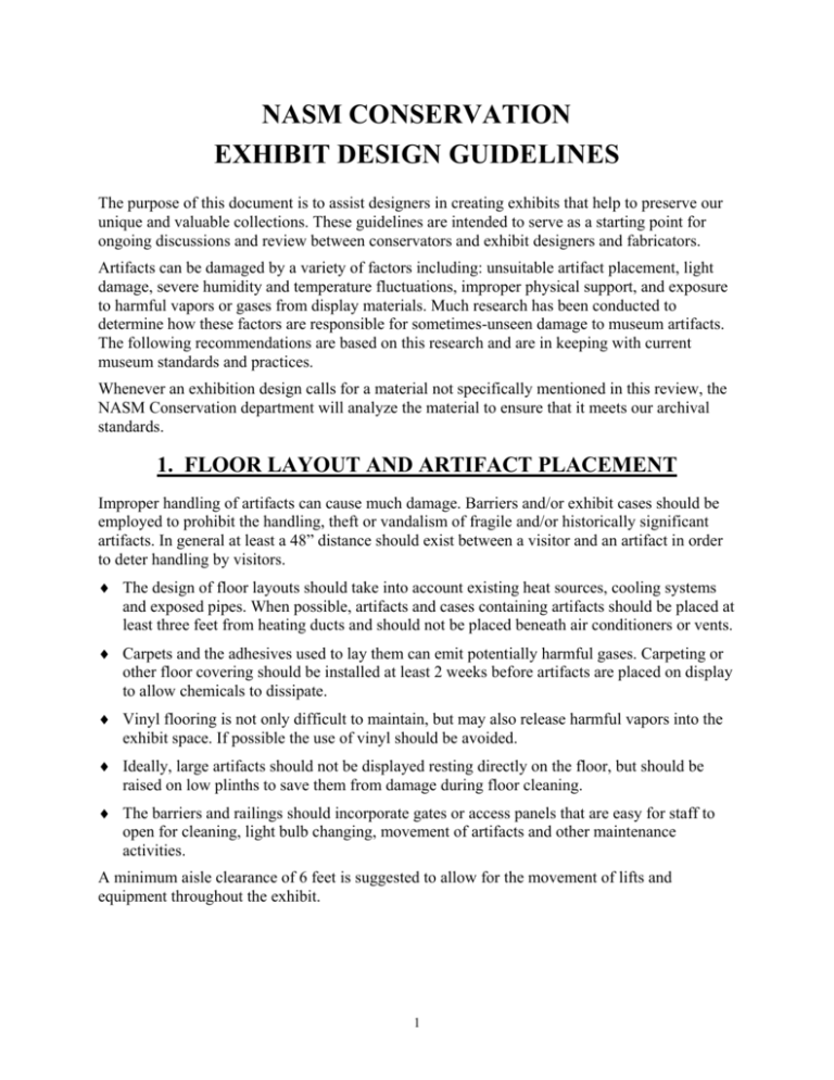 NASM Conservation Exhibit Design Guidelines