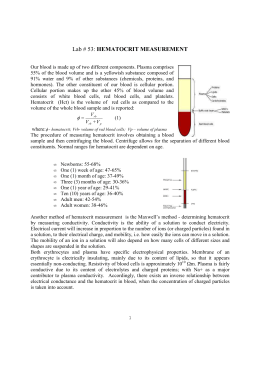 Determination of Packed Red Cell Volume (PCV)