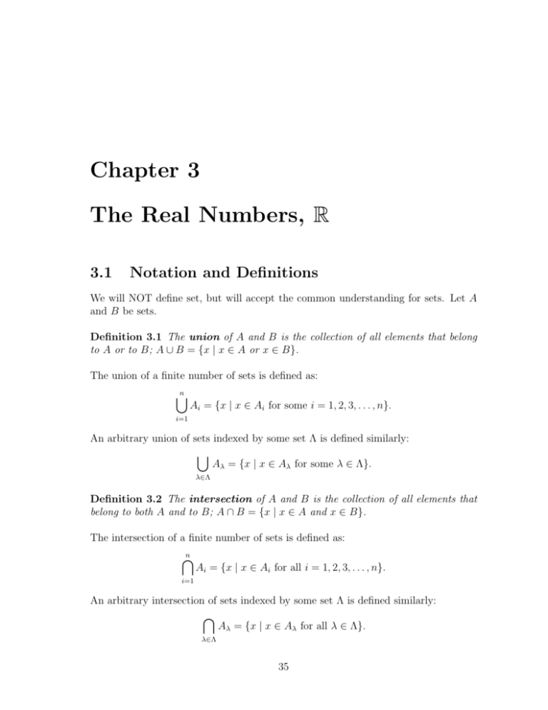Chapter 3 The Real Numbers R
