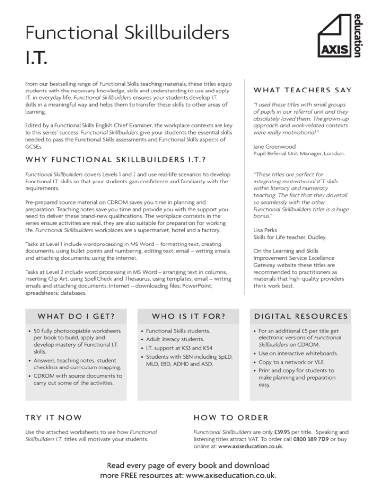 Functional Skillbuilders I.T.