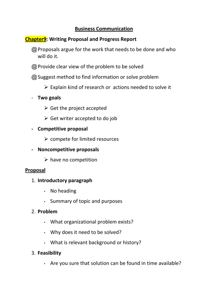 Business Communication Chapter9: Writing Proposal and Progress
