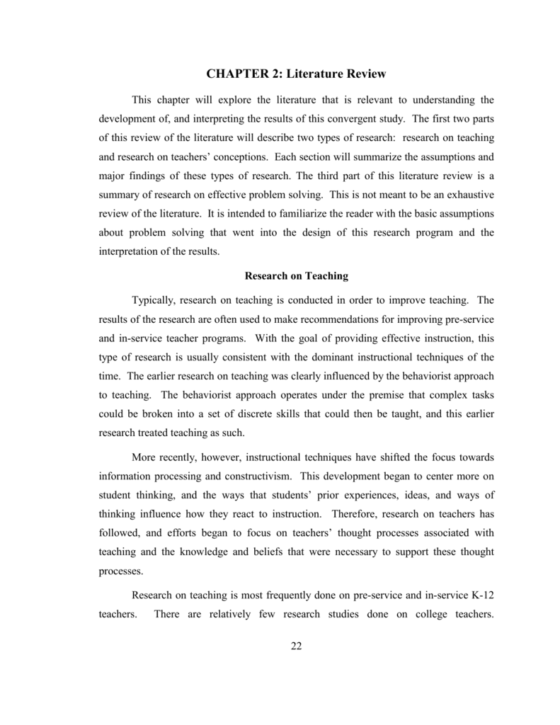How To Write Chapter 2 Research Methodology