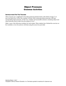 Personal Pronouns in Academic Writing