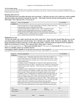 Contents - Allen Cognitive Level Screen Assessment