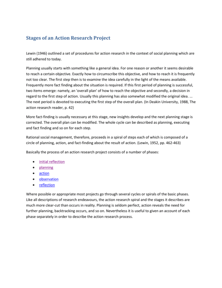 Stages Of An Action Research Project