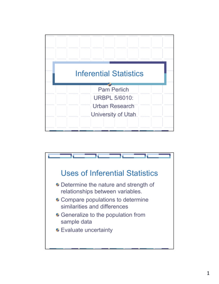 Inferential Statistics Uses Of Inferential Statistics Inferential Statistics Uses Of Inferential Statistics