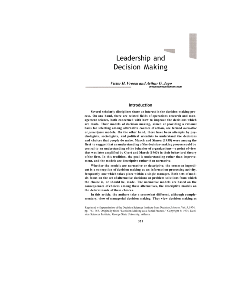 Leadership and Decision Making