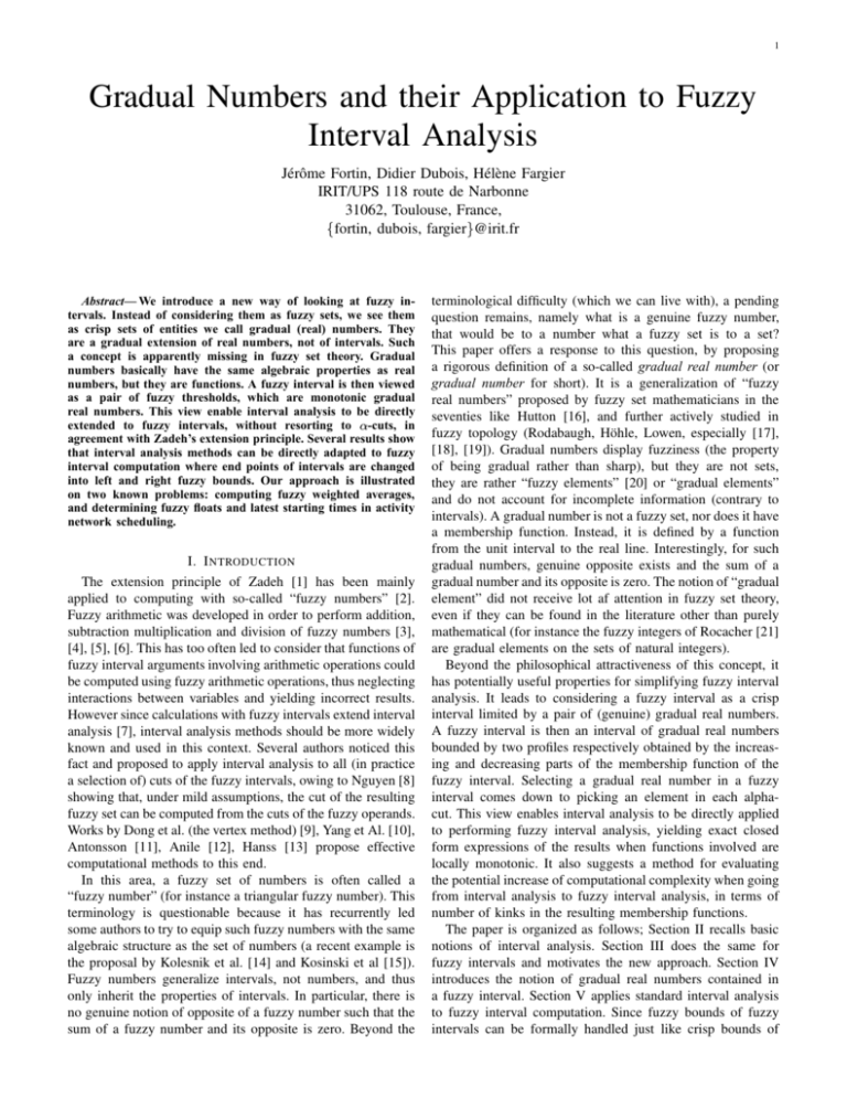 Gradual Numbers And Their Application To Fuzzy Interval
