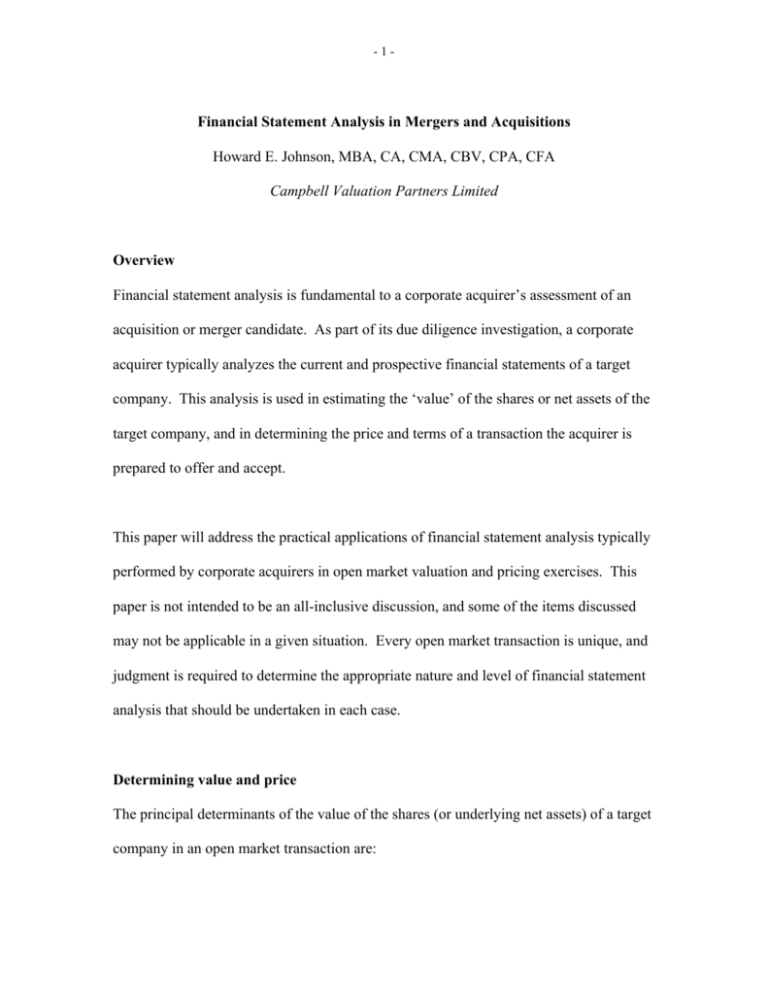 Financial Statement Analysis In Mergers And Acquisitions Howard E financial-statement-analysis-in-mergers-and-acquisitions-howard-e