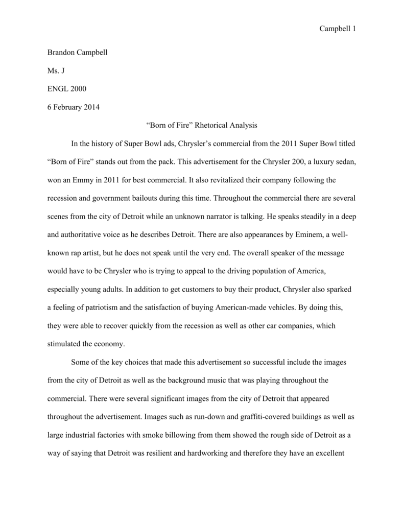 Visual Rhetorical Analysis Essay