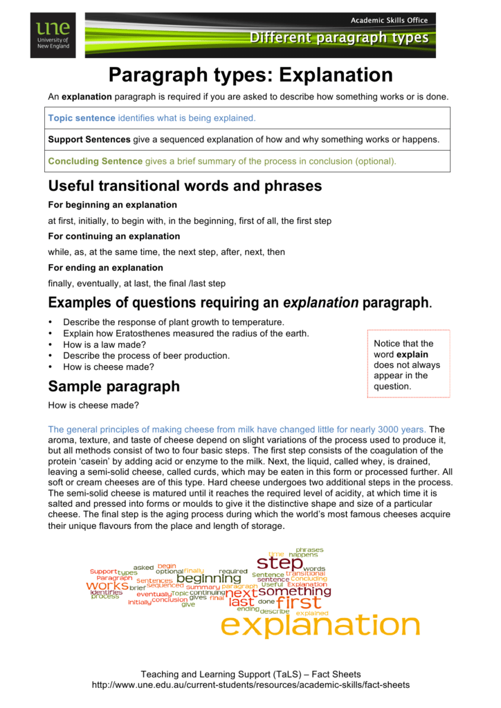 Paragraph Types Explanation