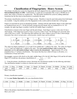 Henry-FBI Classification System