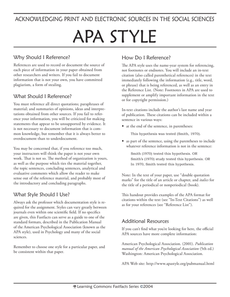 APA STYLE