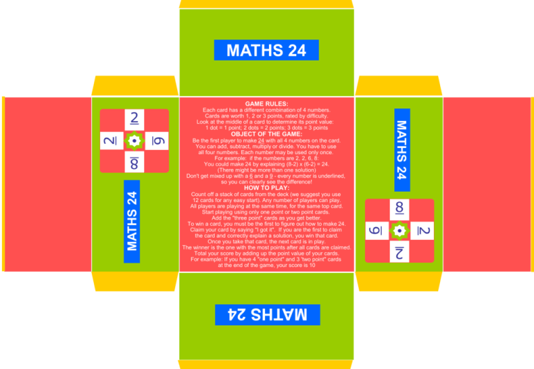 Maths 24 Cards