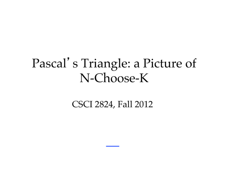 Pascal s Triangle A Picture Of N Choose K Pascal s Triangle A Picture Of N Choose K