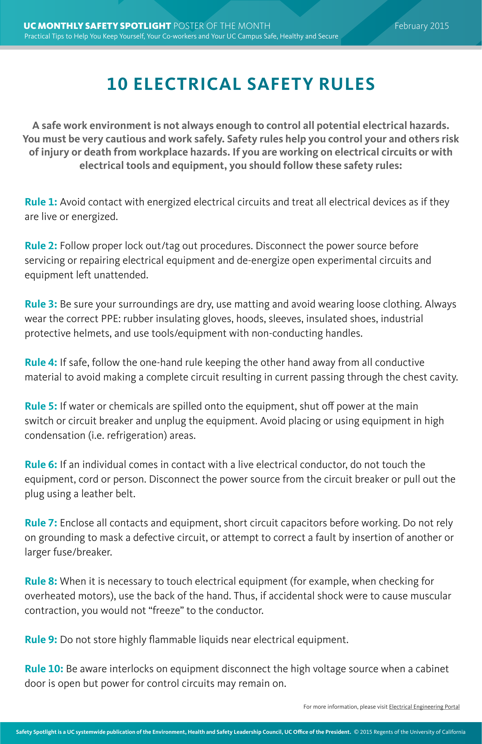 10 ElEctrical SafEty RulES 10 ElEctrical SafEty RulES