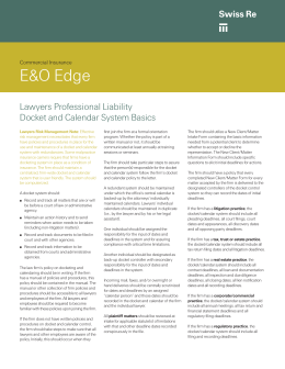 Docket Control Systems Functions of Calendar/Docket Control
