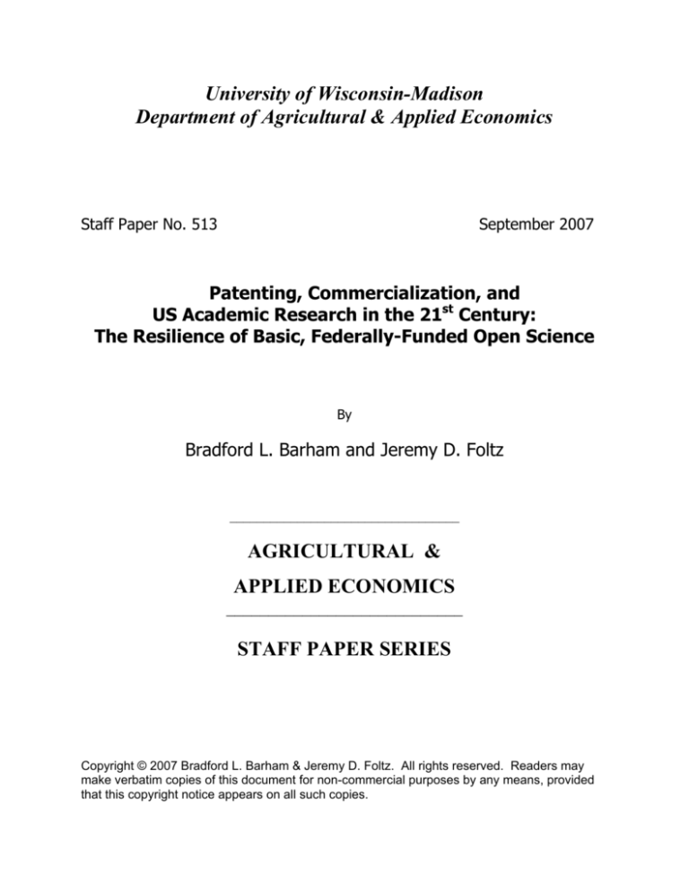 Outline For Research Policy Paper