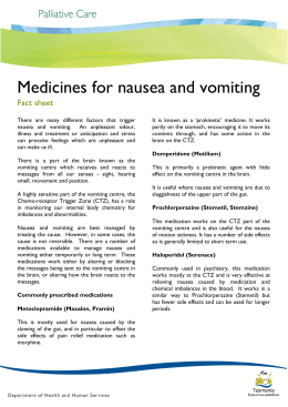 NURSING CARE PLAN - nausea and vomiting