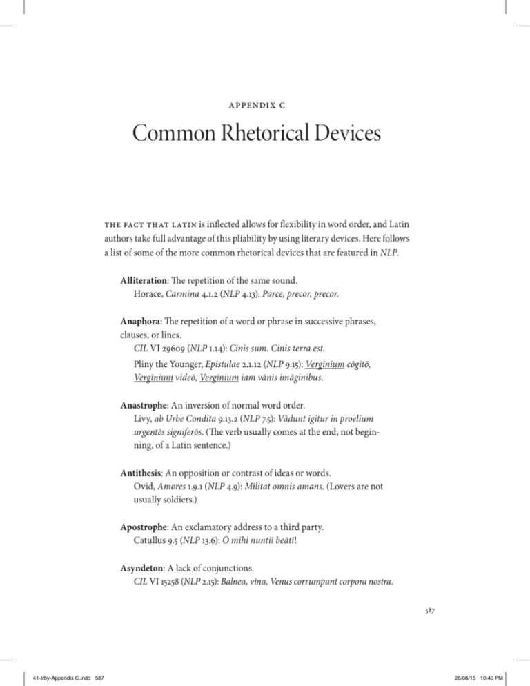 Common Rhetorical Devices Common Rhetorical Devices