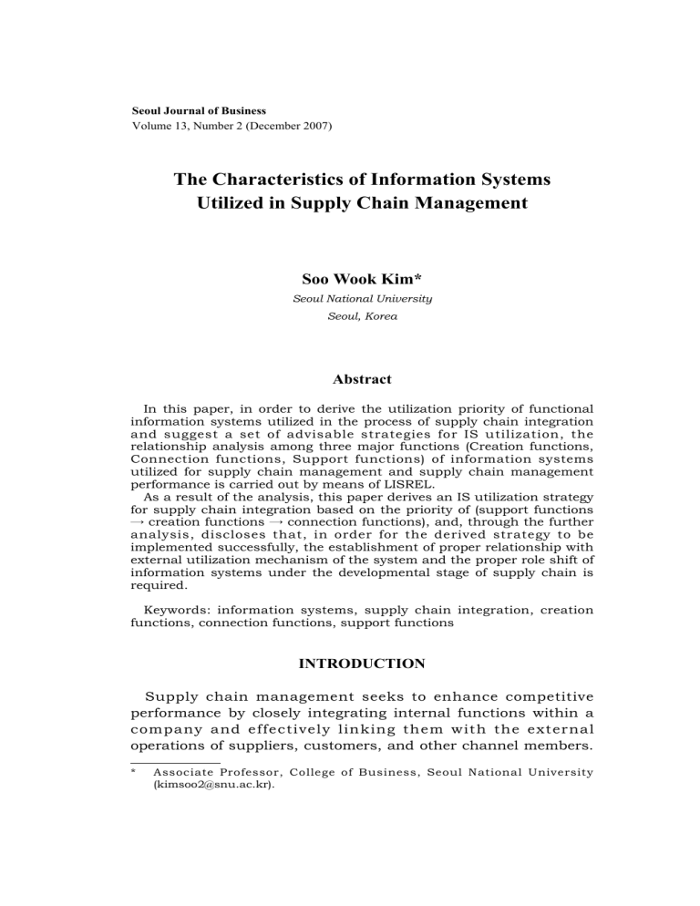The Characteristics Of Information Systems Utilized In