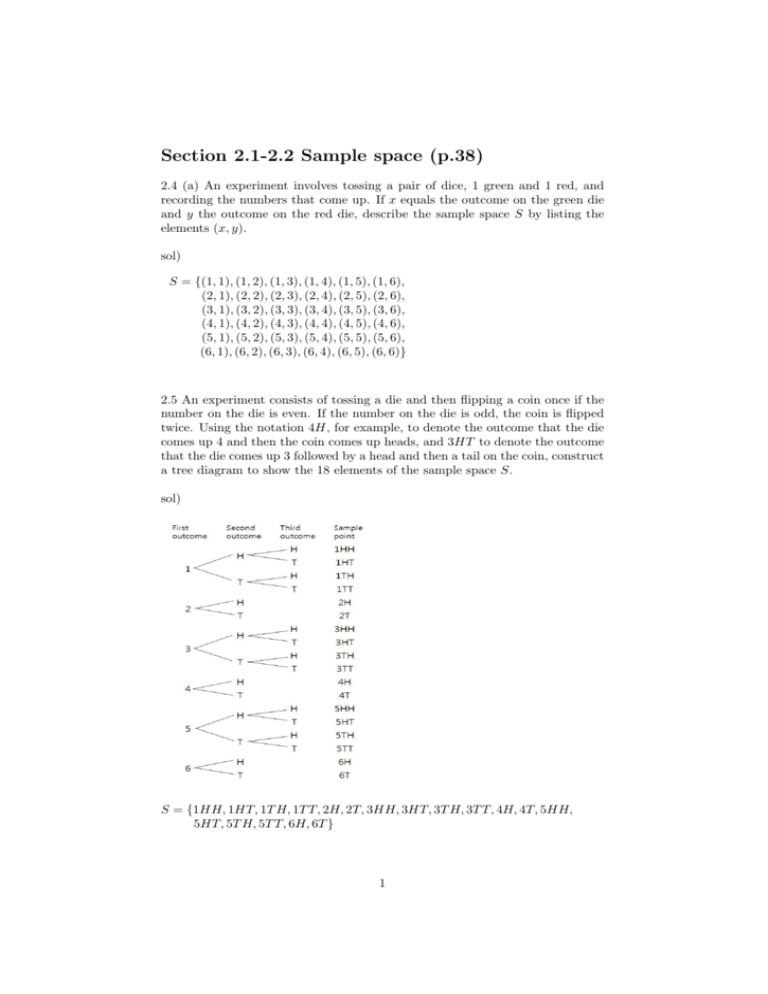 Probability & Statistics Solutions: Sample Spaces & Counting