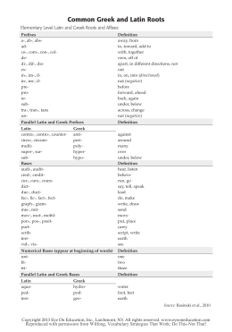 Greek and Latin Root Words